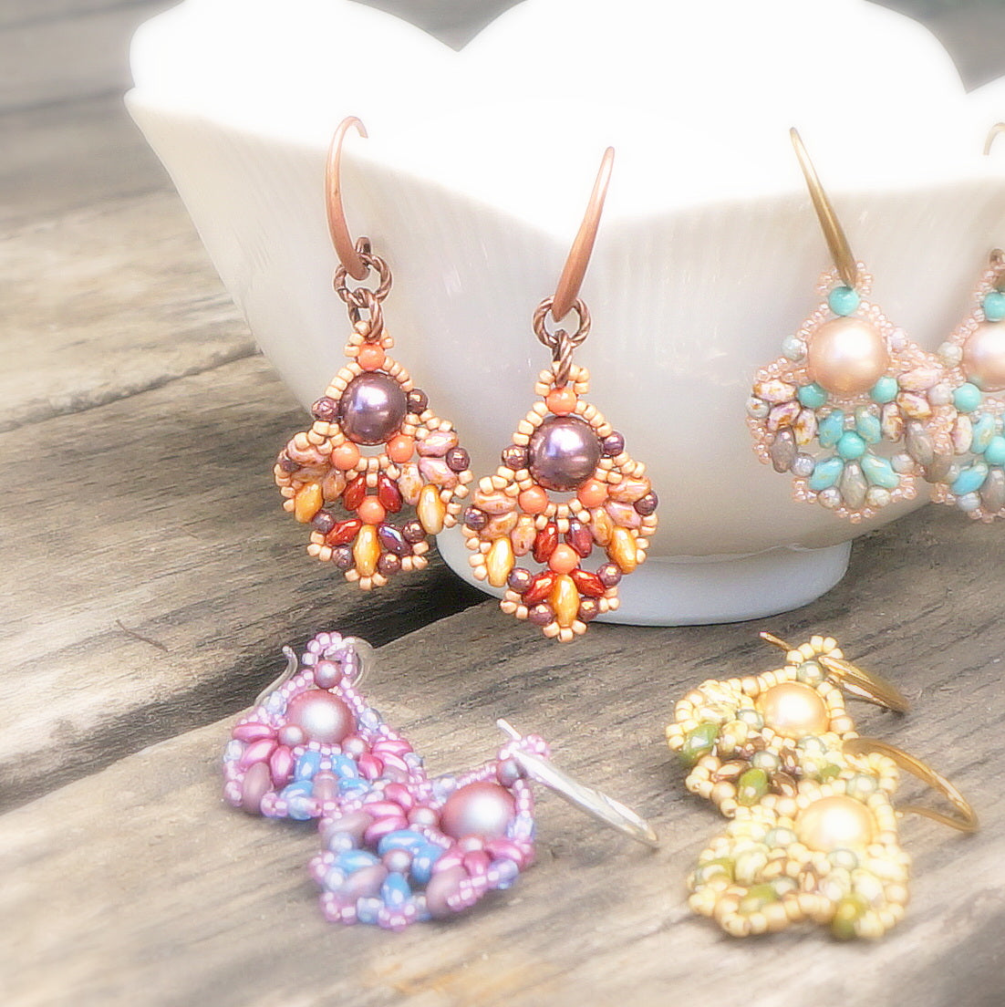 mini bead kit - Spanish Veil Earrings – The Freckled Pear